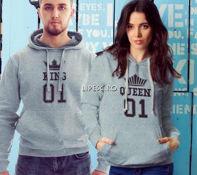 Lipesc.ro - Personalizeaza cu noi - Hanorace cupluri queen king